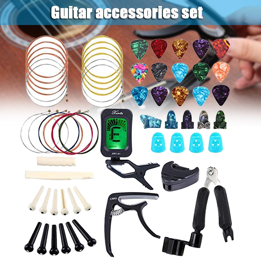 60PCS Guitar Accessories Kit Including Guitar Pick... – Vicedeal