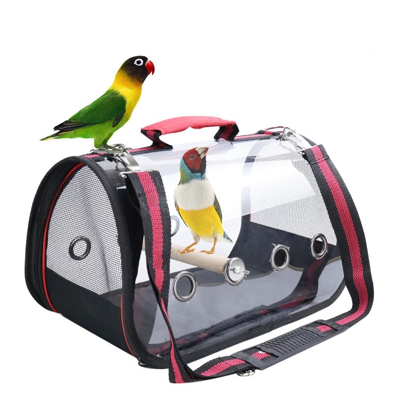 Large birdcage with wooden stand bat parrot transp... – Grandado