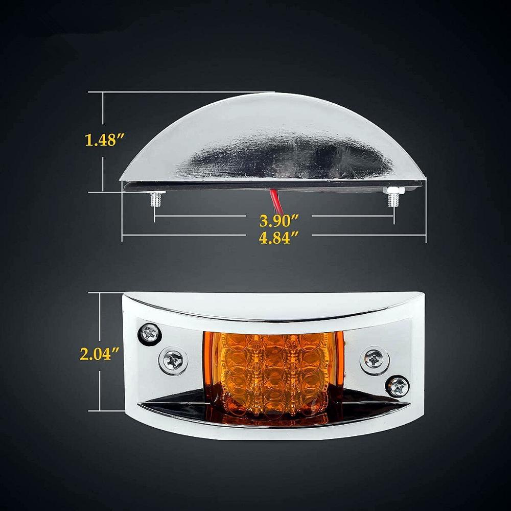 Fuleem Universal Amber 4PCS Rectangle Chrome Armor... – Grandado