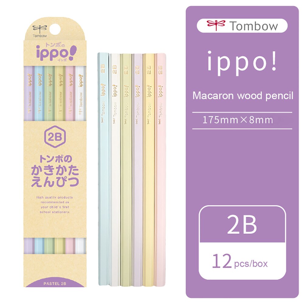 12pcs/box Tombow Macaron Hexagonal Pencil Box 2B/H... – Grandado