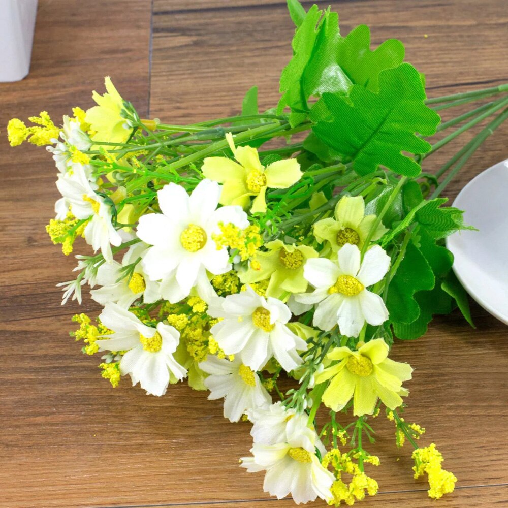 7 Branch 28 Heads Cute Silk Daisy Artificial Decor... – Grandado