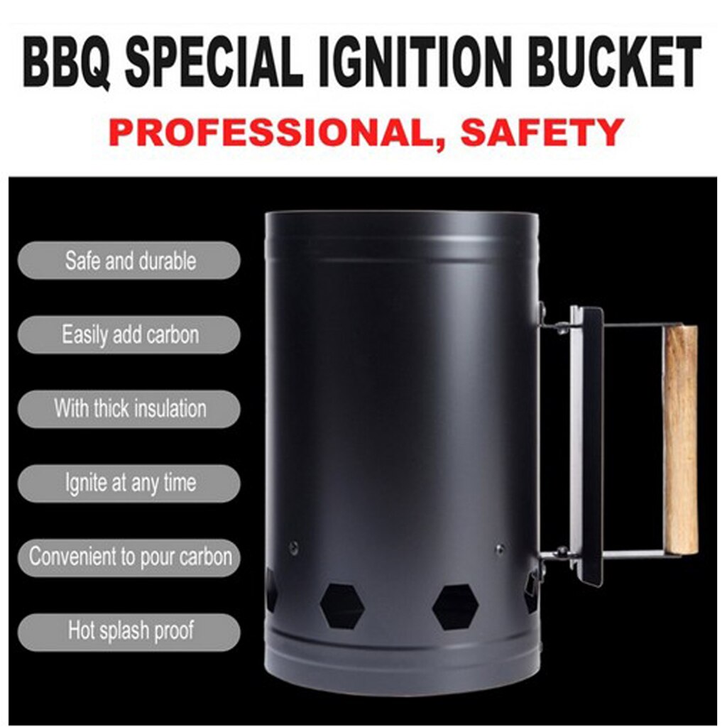 BBQ Barbecue Chimney Starter Charcoal Grill Steel ... – Grandado