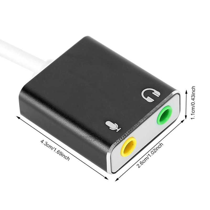 Aluminium Alloy Compact Independent Sound Card USB... – Grandado