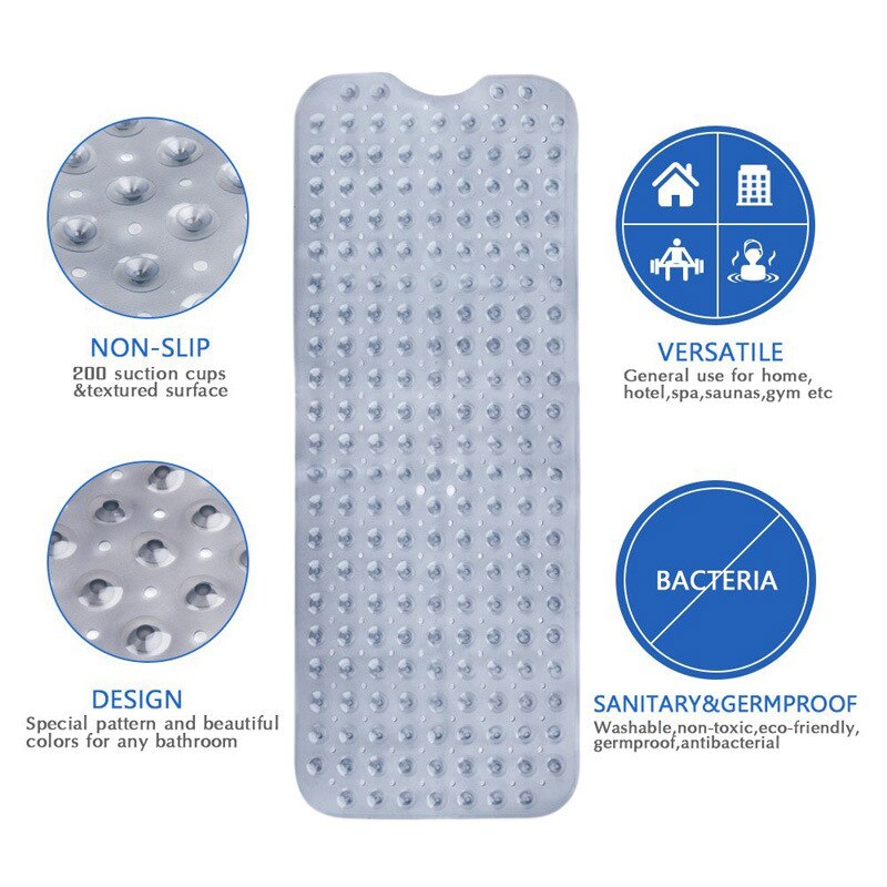 100*40cm Bath Tub Shower Mat Non-Slip And Extra La... – Grandado