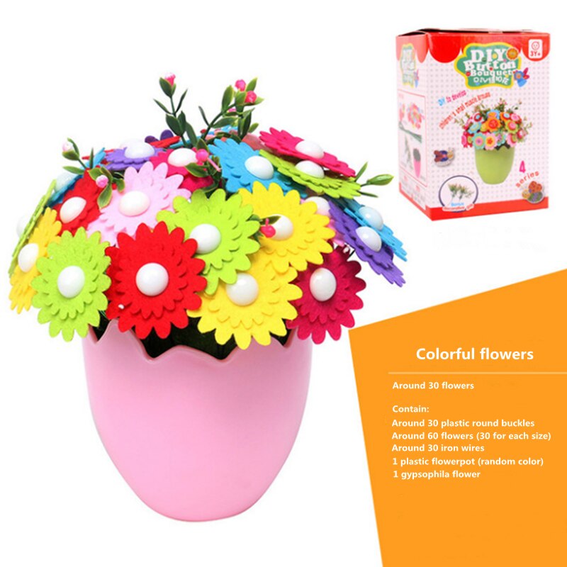 DIY Button Flower Craft Kits Kindergarten Kids Cra... – Grandado