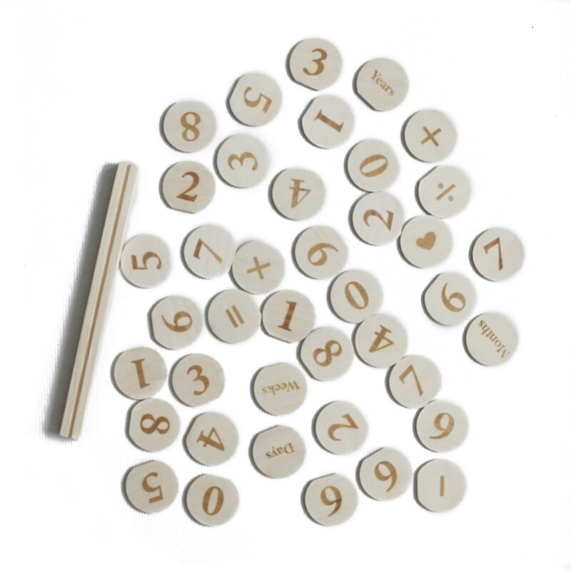 Wooden Monthly Milestone Photo Cards Record Discs ... – Grandado