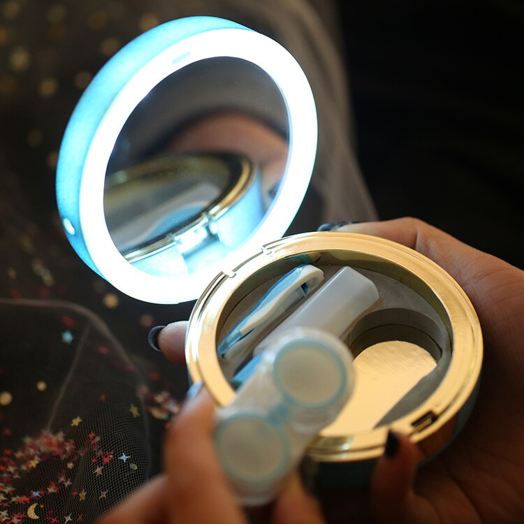 Portable Contact Lens Box with LED Lighted Makeup ... – Vicedeal