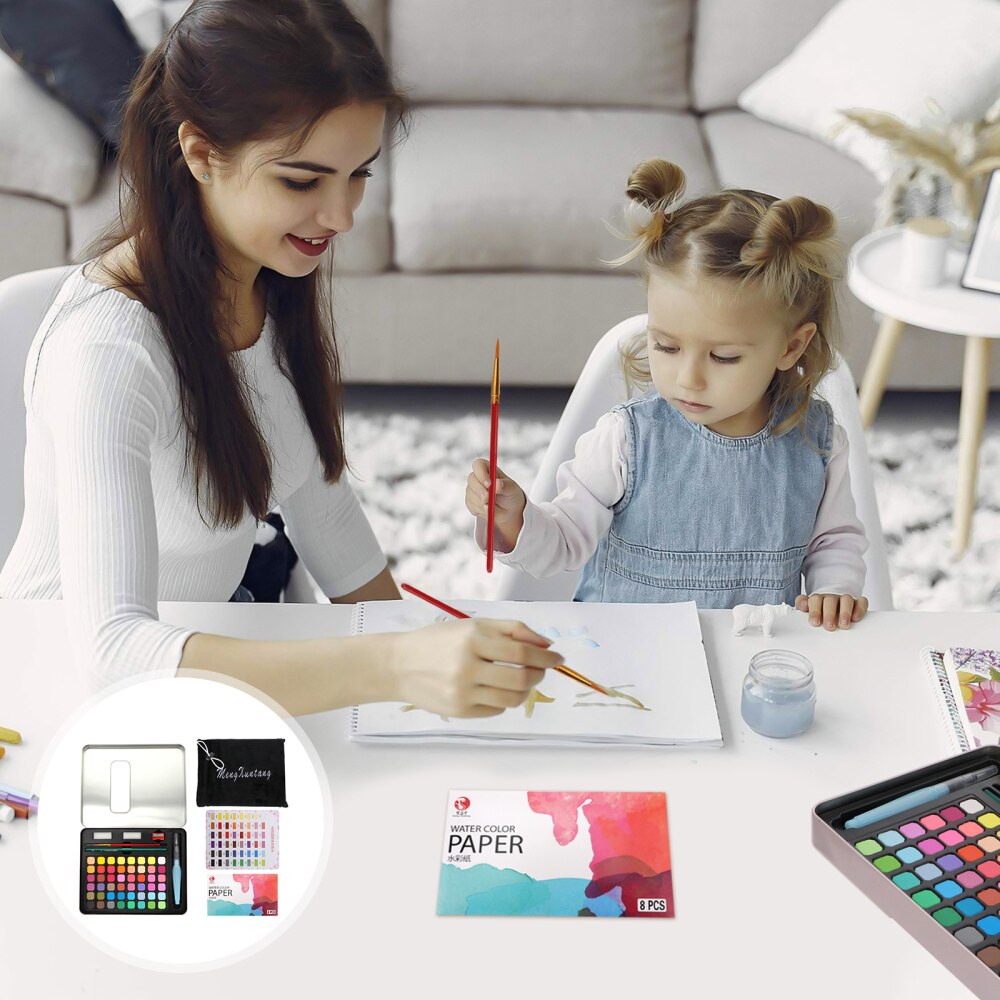 48-Color Watercolor Paint Set Practical Painting S... – Grandado