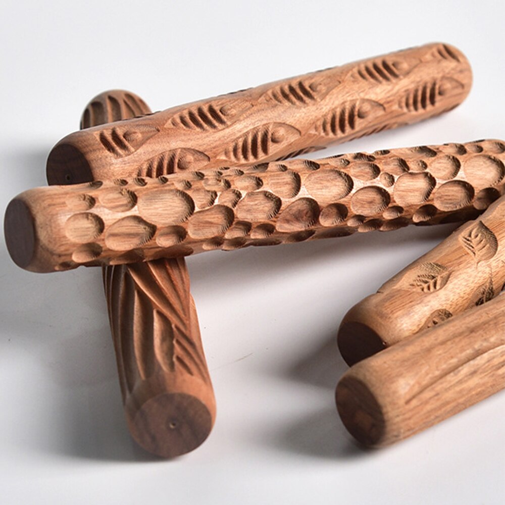 Reliëf Rolling Pin Cookie Mould Aardewerk Gereedsc... – Vicedeal