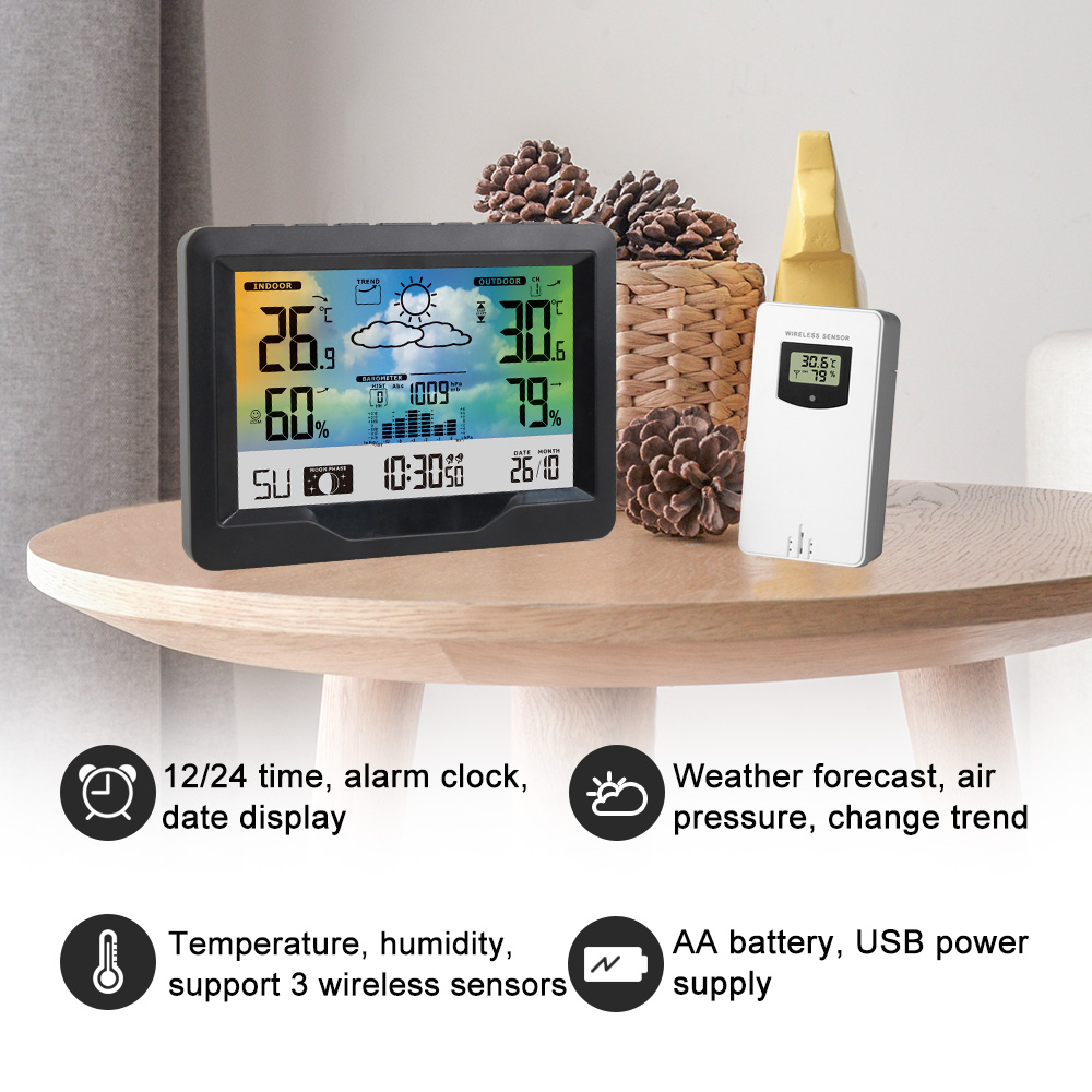 FanJu FJ3383F Weather Station Digital Clock Thermo... – Vicedeal