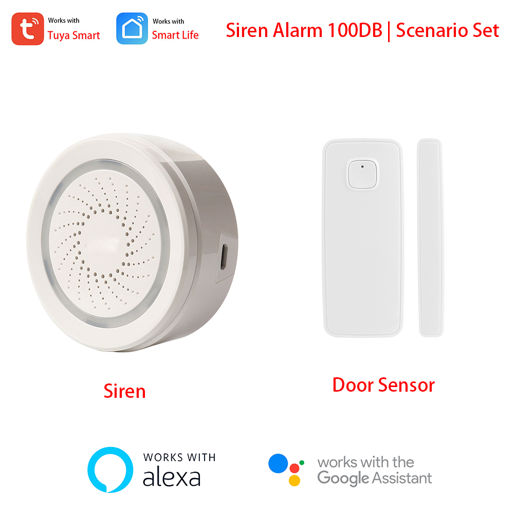 Tuya Alexa Google 100DB WiFi Sirene Sound Alarm Sc... – Vicedeal