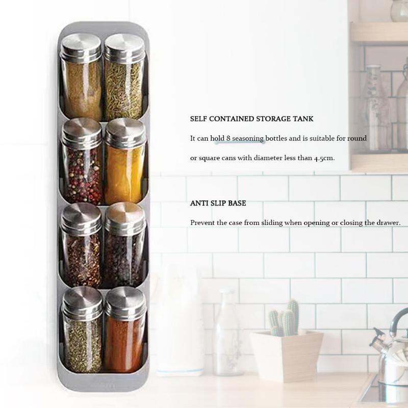 8 Grid Spice Storage Rack Kitchen Sauce Bottle Hol... – Grandado