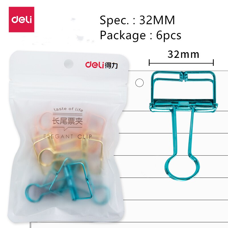 DELI Color Metal Binder Clip Blue Gold Purple 19mm... – Vicedeal