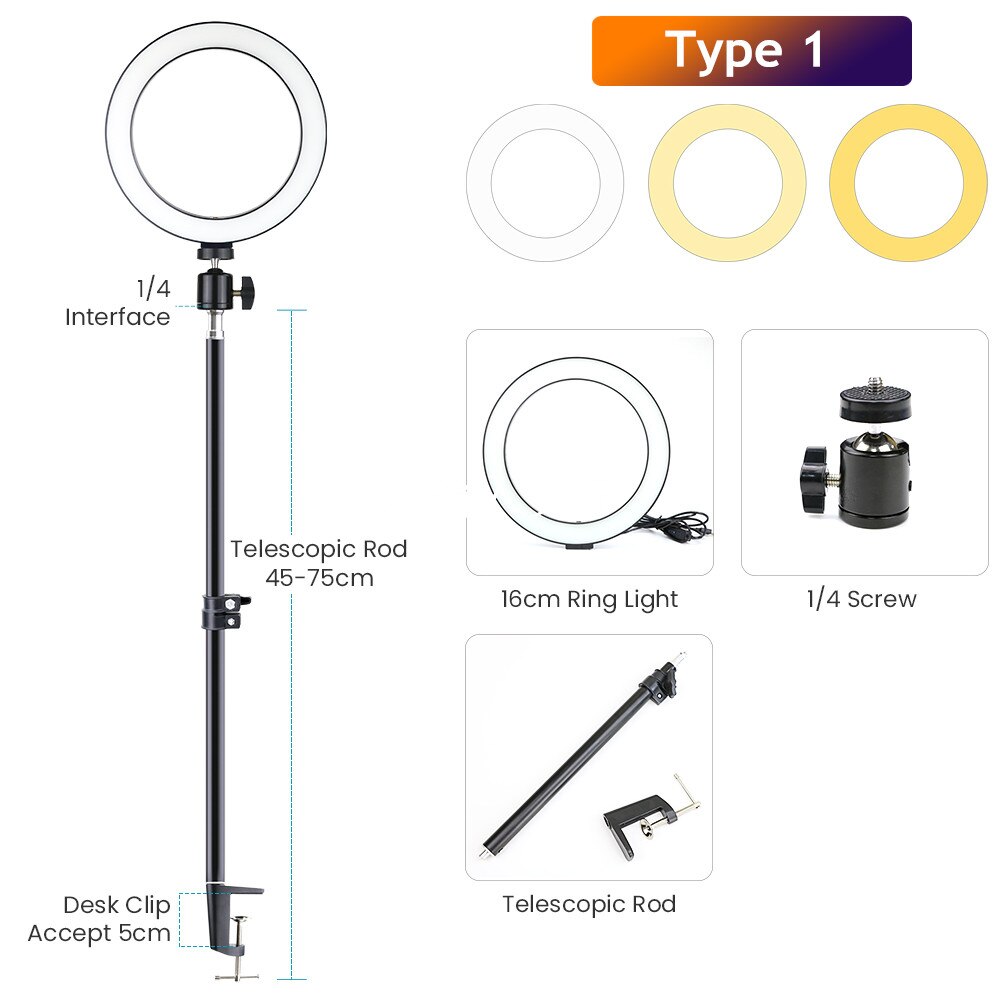 LED Ring Licht Dimmbare Selfit Lampe Mit Dehnbar D... – Vicedeal