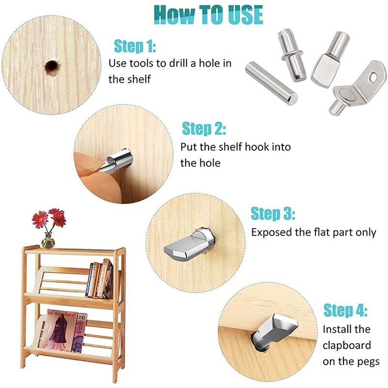 Praktische 104Pcs Plank Pins Kit,4 Stijlen Vernikk... – Grandado