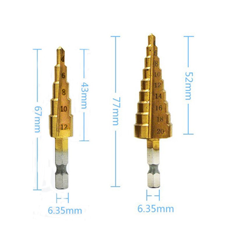 1pc Step Drill Bit Hss Titanium Coated Step Cone M... – Grandado