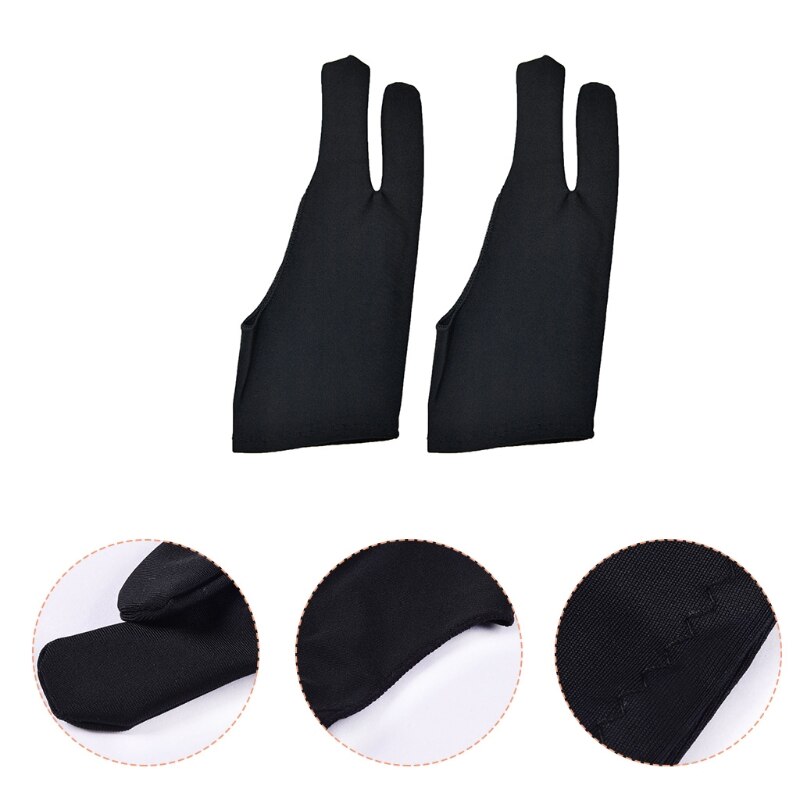 1 Pair Two Fingers Anti-Fouling Artist Gloves for ... – Vicedeal