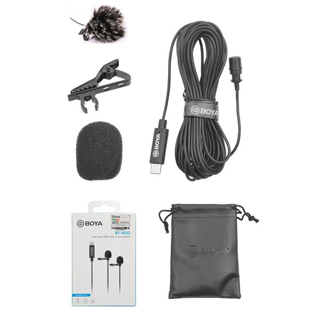 Boya BY-M3D Microfoon Dual Head Lavalier Revers Co... – Grandado