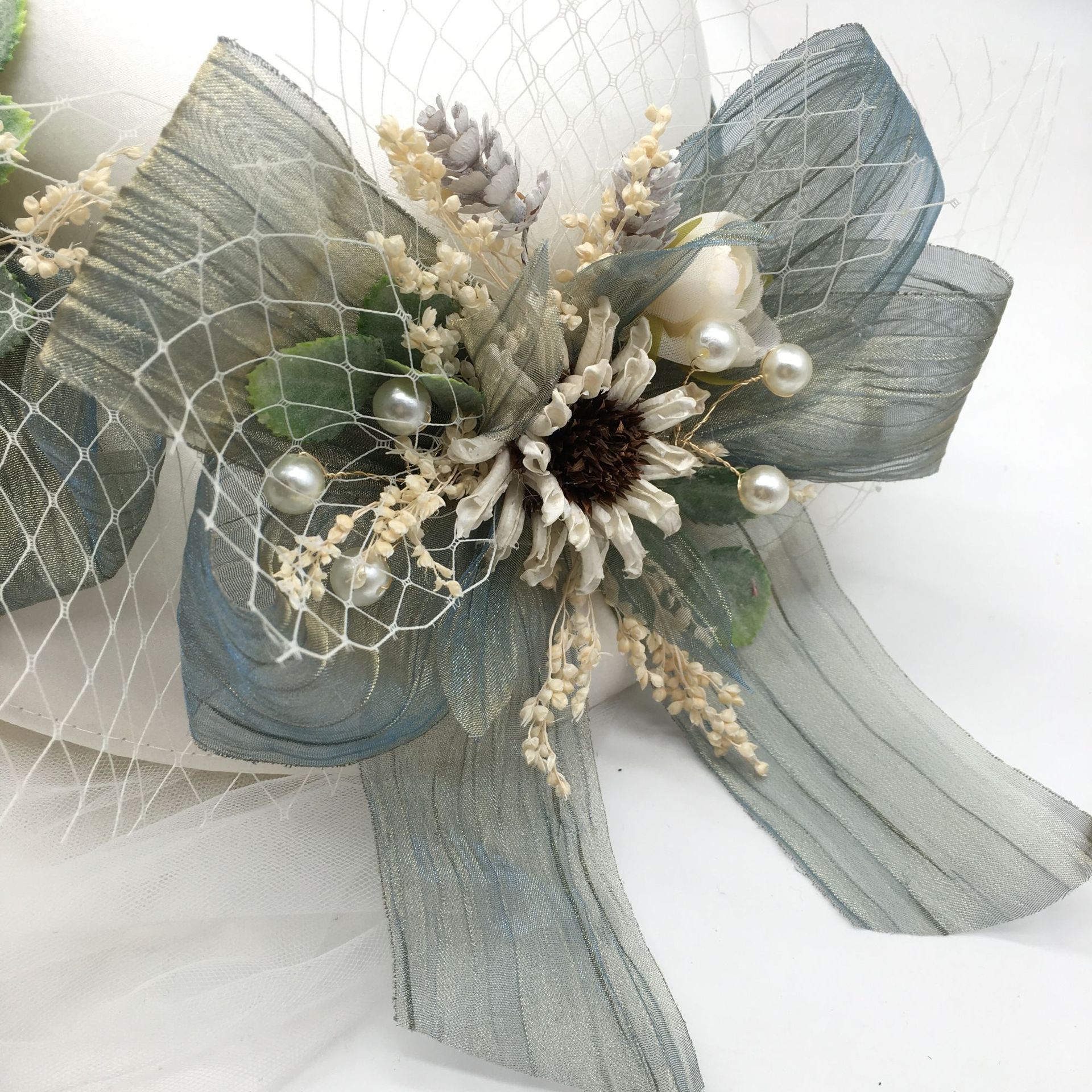 Brand Handmade Big Wedding Hat Women Flower Bow Fa... – Vicedeal