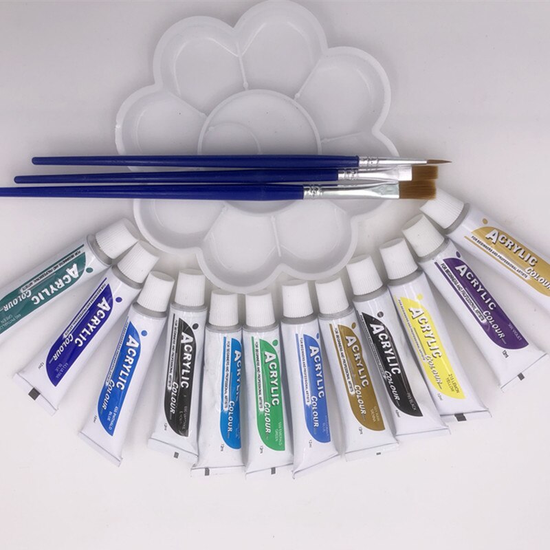 24 Colors Acrylic Paint 12ml Tubes Drawing Paintin... – Grandado
