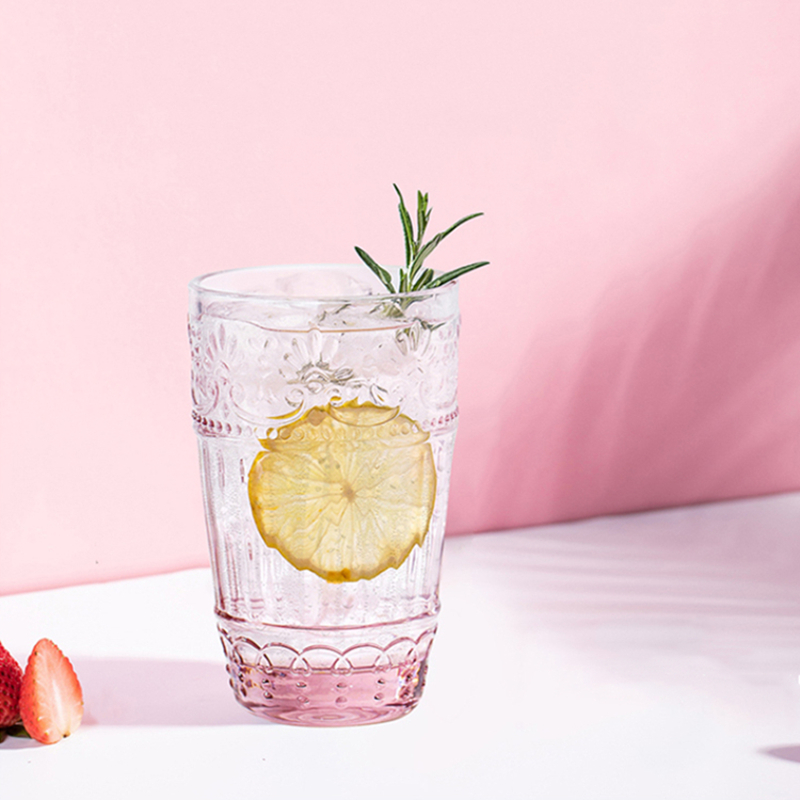 Simple Pink Glass Water Glass Household Breakfast ... – Grandado