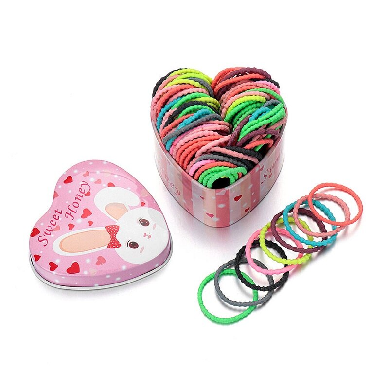 50Pcs/Box Girls Colorful Basic Elastic Hair Bands ... – Grandado