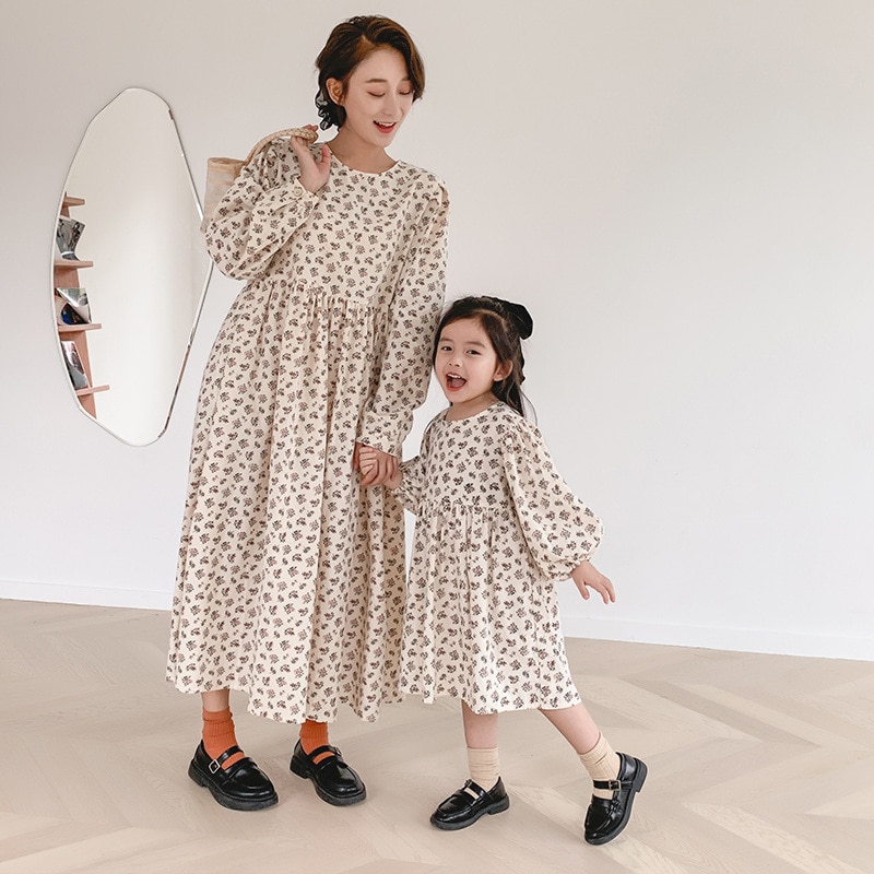 Parent-Child Matching Outfit Long Knee-Length Kore... – Grandado