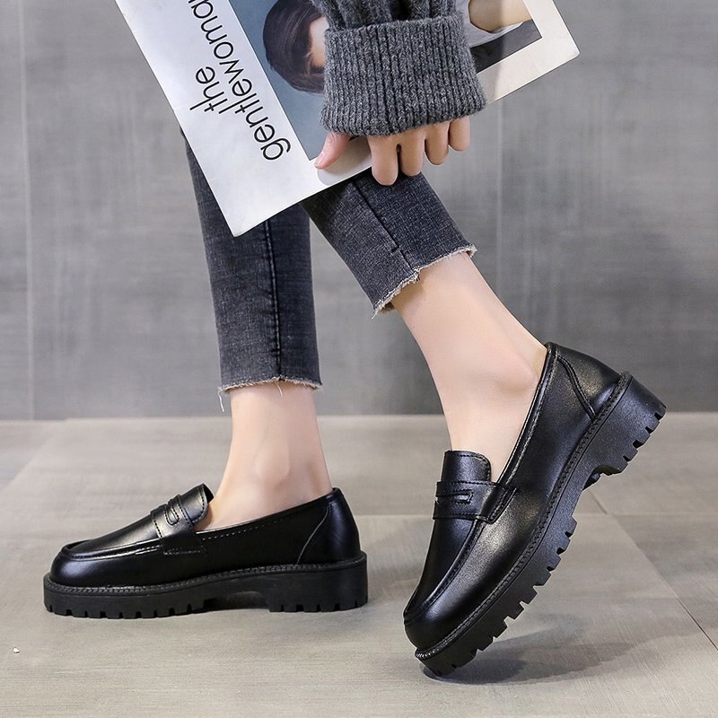 Solid Leather Shoes Woman Oxford Shoes for Women S... – Vicedeal