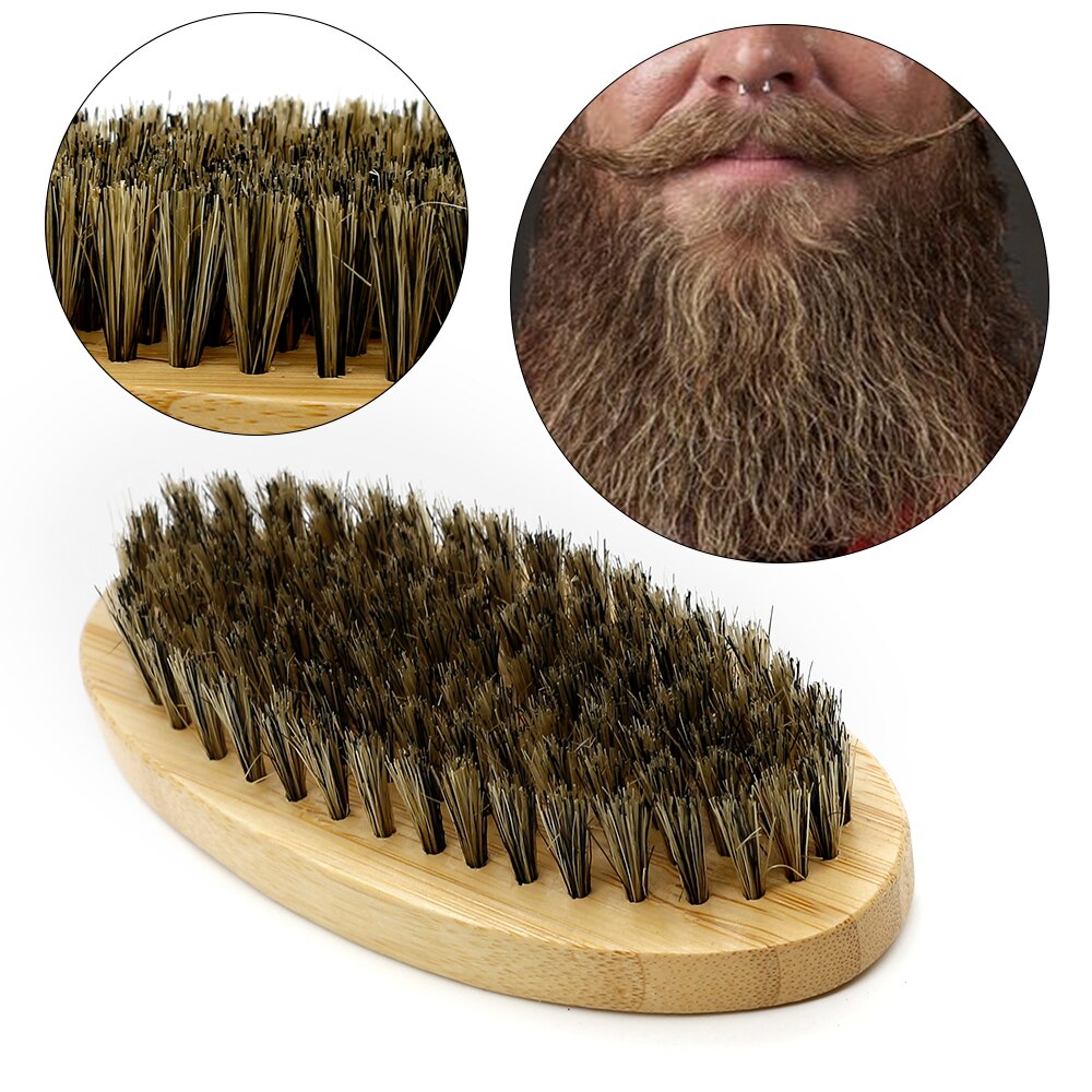 Goede Bamboe Mannen Scheren Baard Borstel Natuurli... – Grandado