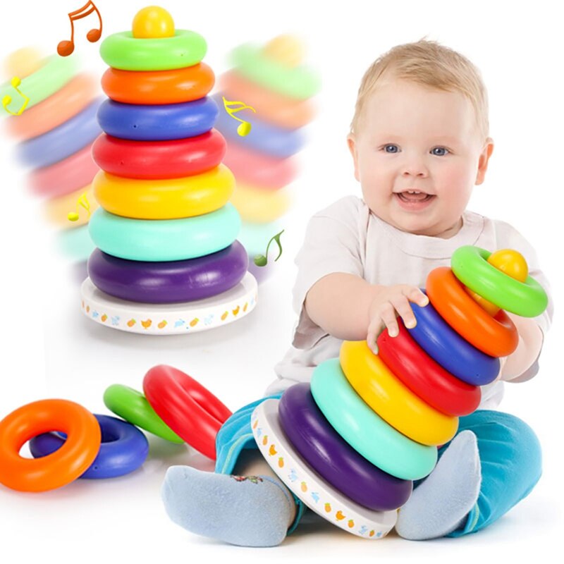 Baby Bells Blocks Ring Toys Childrens Colorful Rin... – Grandado