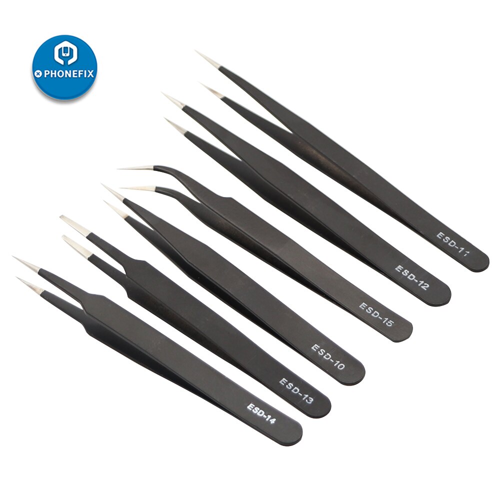 Electronics Industrial Tweezers Anti-static Curved... – Grandado