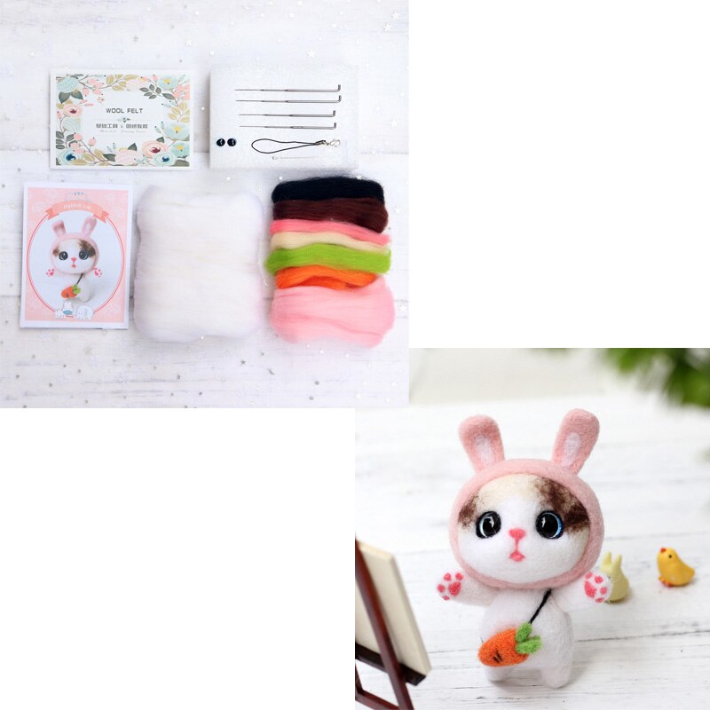 Cat Doll Wool Felt Craft DIY Non Finished Poked Se... – Vicedeal