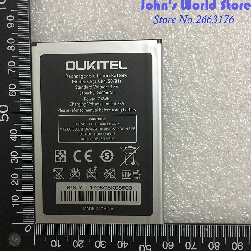 100% Battery for Oukitel C5 2000mah Special Spare ... – Grandado