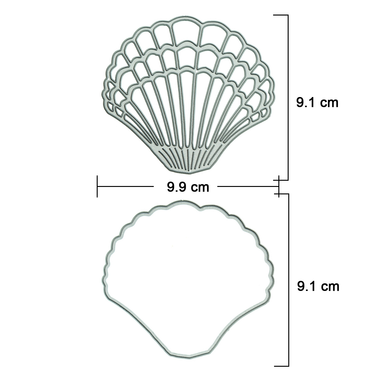 Large Size Layered Scallop Sea Shell Metal Cutting... – Grandado