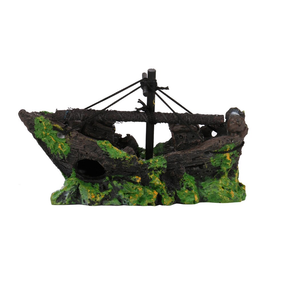 Aquarium Decoration Ship Boat View Aquarium Rocker... – Grandado