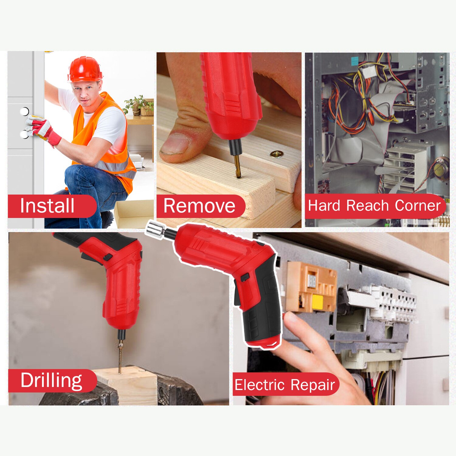 Cordless Screwdriver 47Pcs 3.5Nm Electric Screwdri... – Grandado