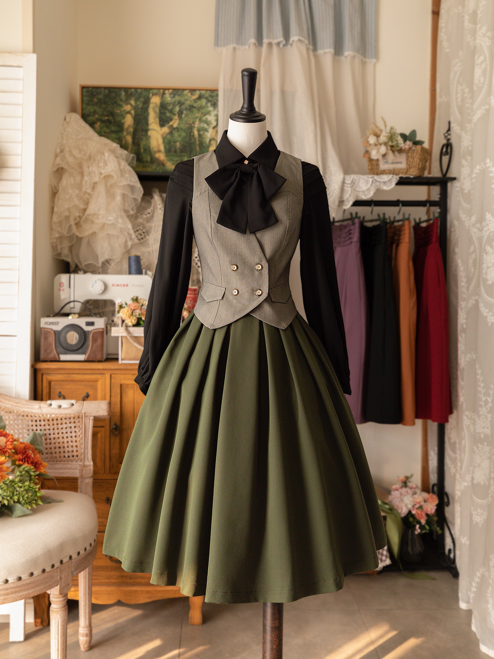 Spring Fall Women's High Waisted Pleated Skirt Ori... – Grandado