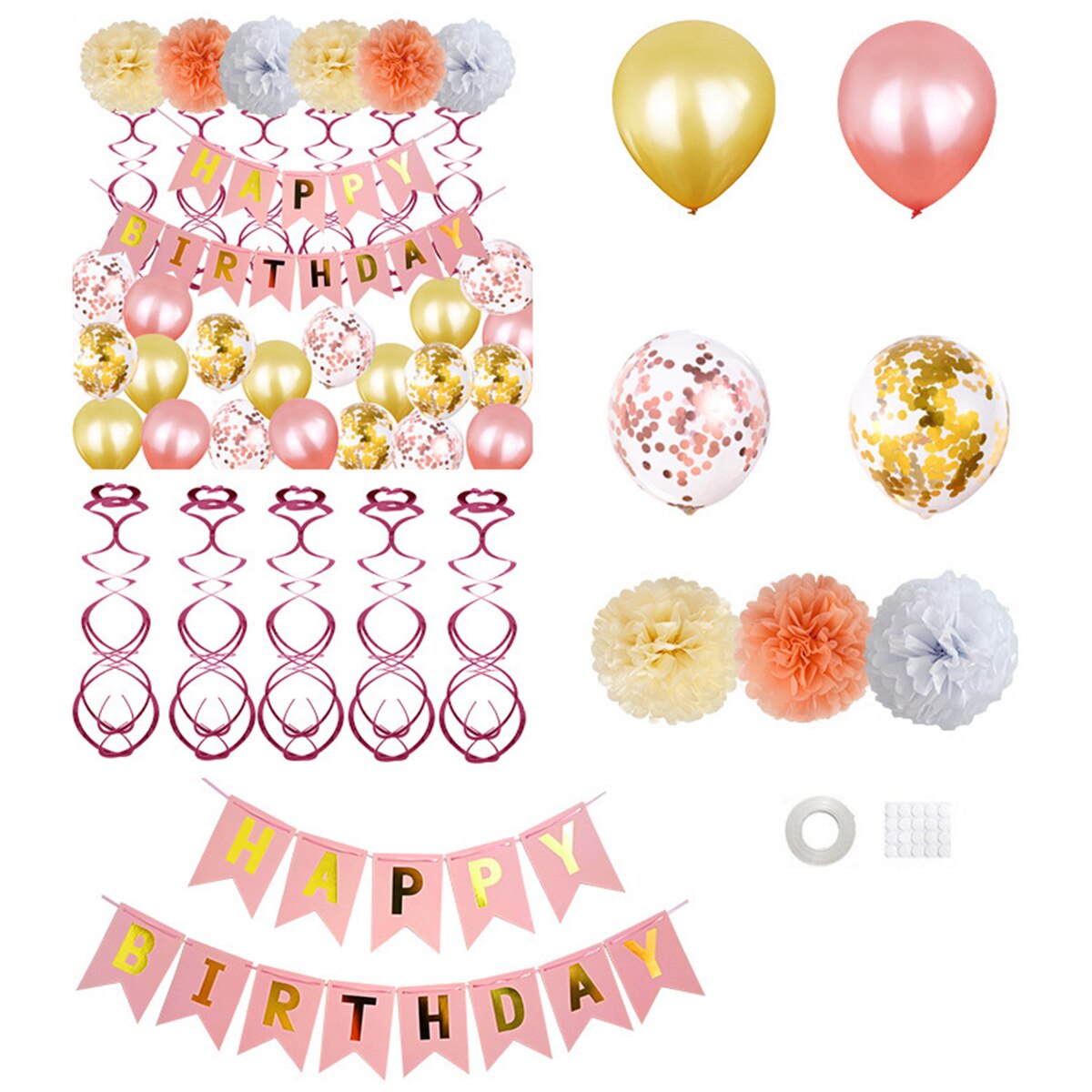 Birthday Party Supplies Decoration Kit 12inch Ball... – Grandado