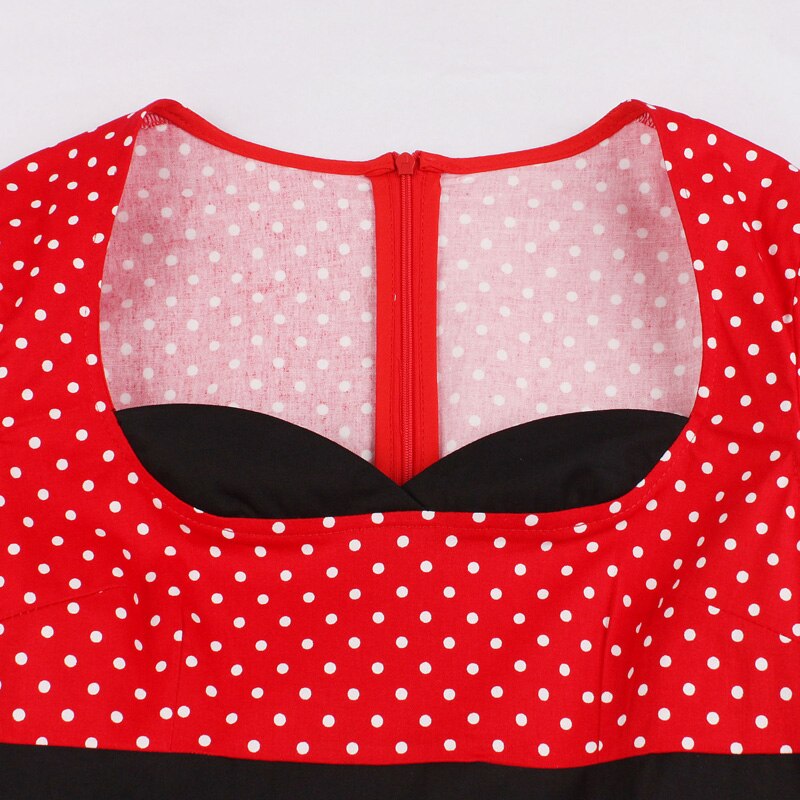 Tonval Black and Red Color Contrast Vintage Dress ... – Grandado