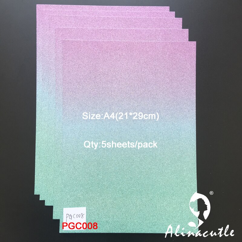 5pc Cardstock Paper Card Stock Premium Ombre Glitt... – Grandado