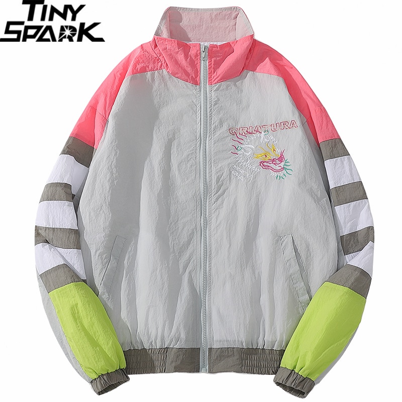 Hip Hop Jacket Windbreaker Men Streetwear Dragon E... – Grandado