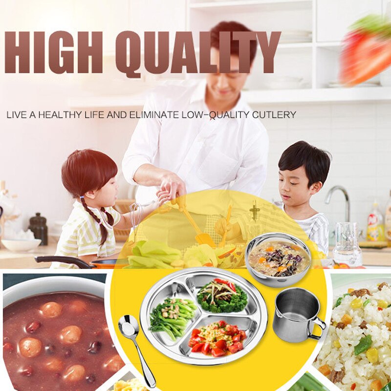 1pc 22/24/26cm Dia 3 Sections Round Divided Dish S... – Grandado