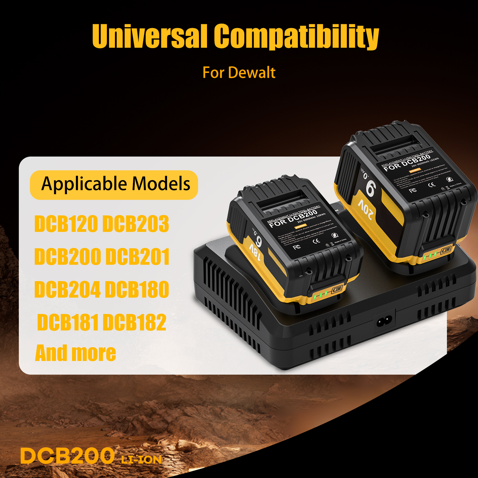 DCB102 4A Dual Charger Voor Dewalt DCB200 DCB203 D... – Vicedeal
