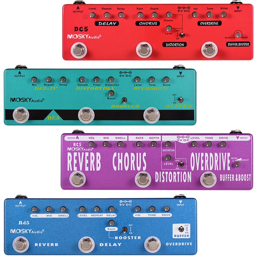Mosky Audio RC5 6-In-1 Gitaar Multi Effect Pedaal ... – Vicedeal