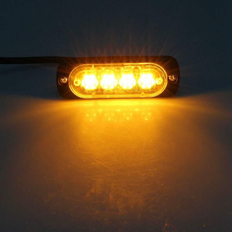 4Pcs 4 Led Amber Recovery Strobe Lights 12V 24V Or... – Grandado