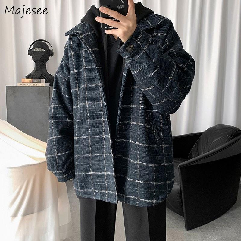 Men Wool Winter Plaid Male Outwear Mens Coat Jacke... – Vicedeal