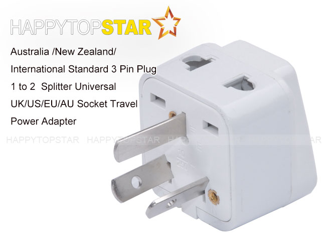 White 1 to 2 Splitter UK/US/EU/AU 3 / 2 Pins Socke... – Grandado