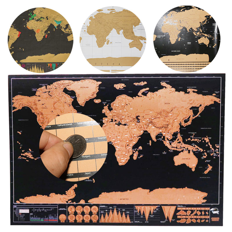 1pcs Scratch Map World Travel Map Erasable Home De... – Vicedeal