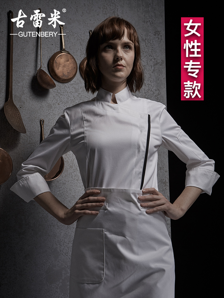 spring cotton women long sleeve chef uniform baker... – Vicedeal