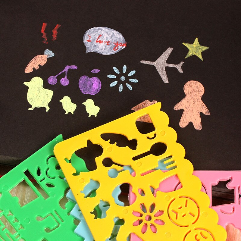4PCS/Set Children Fun Plastic Drawing Template Toy... – Grandado